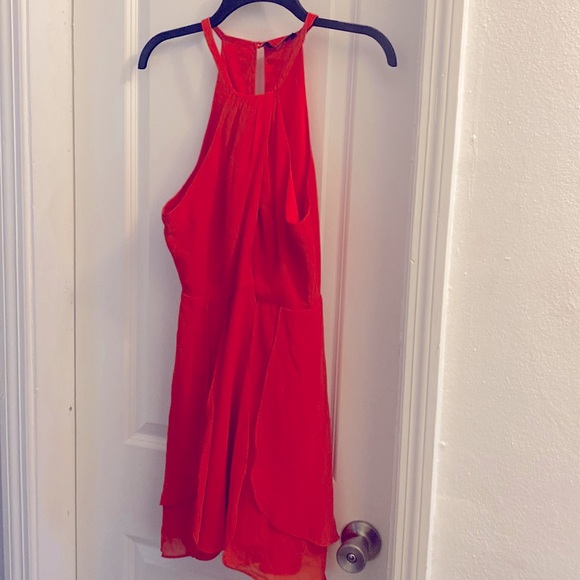 bebe | Dresses | Orange Flowy Cocktail Dress With Keyhole Front And ...